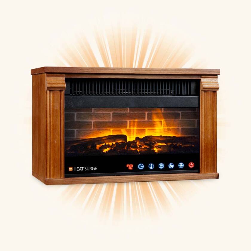 Heat Surge Amish Fireplace - Genuine Real Wood Amish-Built Mantle ...
